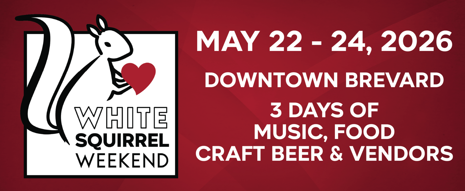2026 White Squirrel Weekend | Heart of Brevard